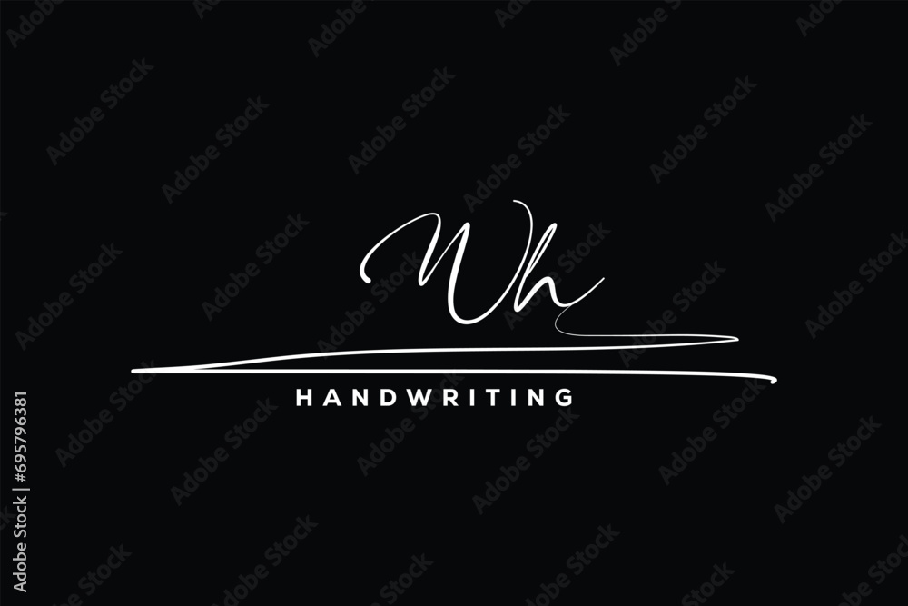 WH initials Handwriting signature logo. WH Hand drawn Calligraphy ...