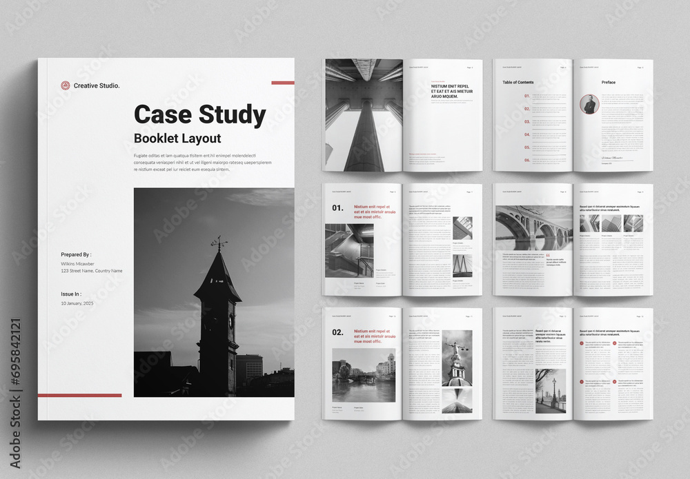 Case Study Booklet Template Design Layout Stock Template | Adobe Stock