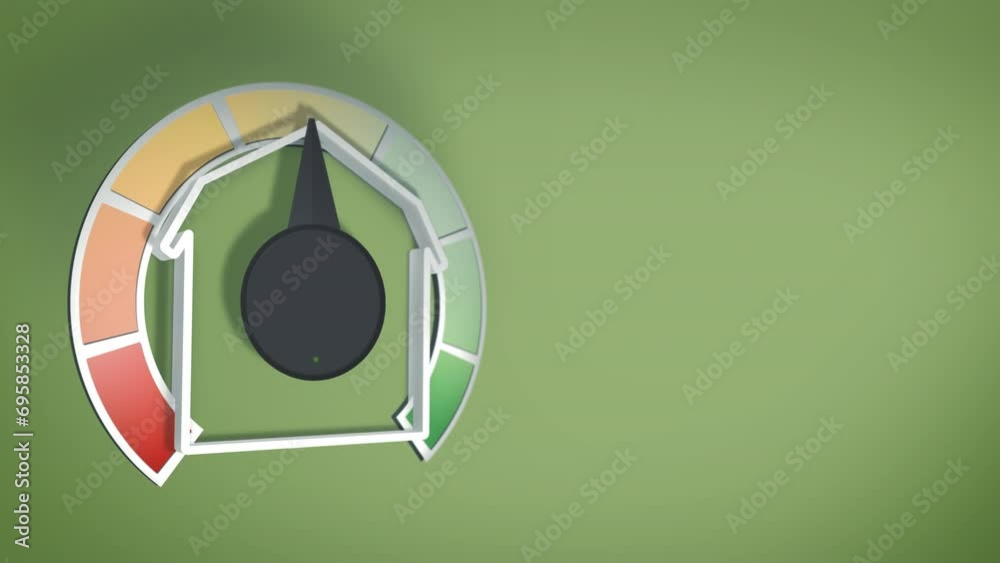 Vidéo Stock Energy efficiency rating chart on house illustration ...