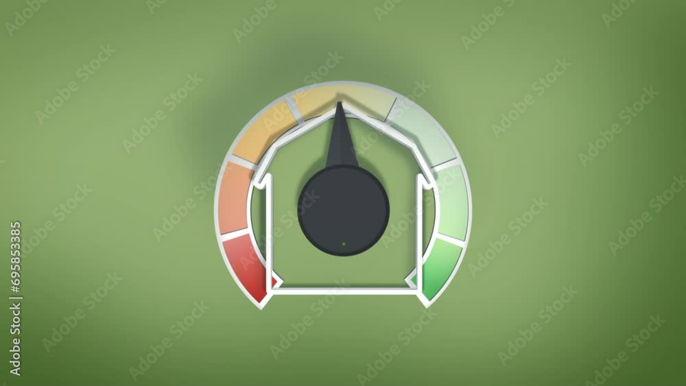 Energy efficiency rating chart moving from red to green on house ...