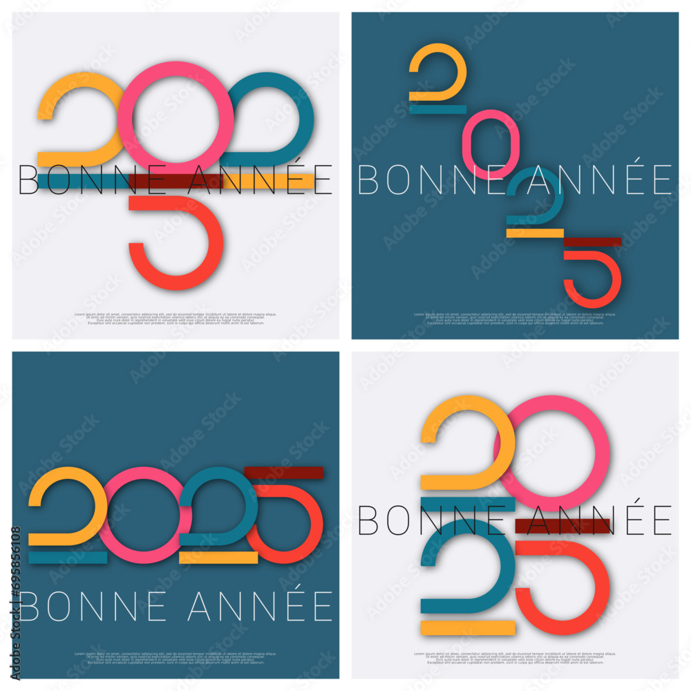 Bonne année - meilleurs vœux 2025 - vecteur pour affiche, bannière ...