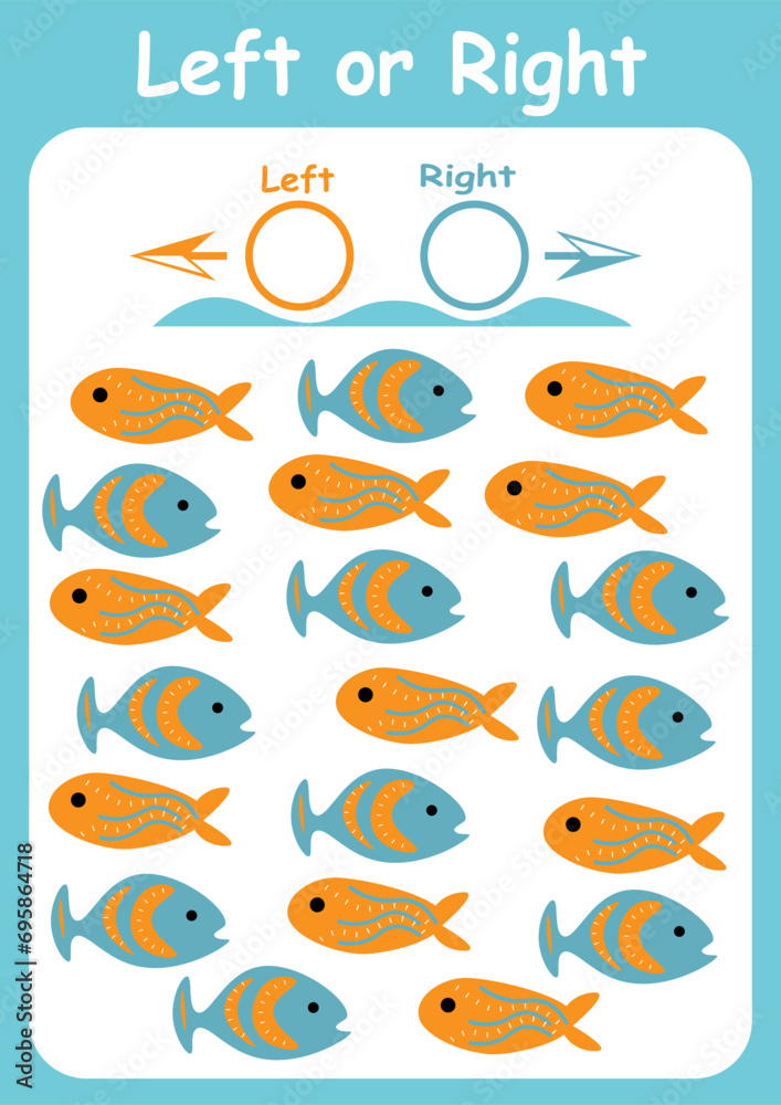 Left and right. Directions for children. Logic game. Orientation in ...