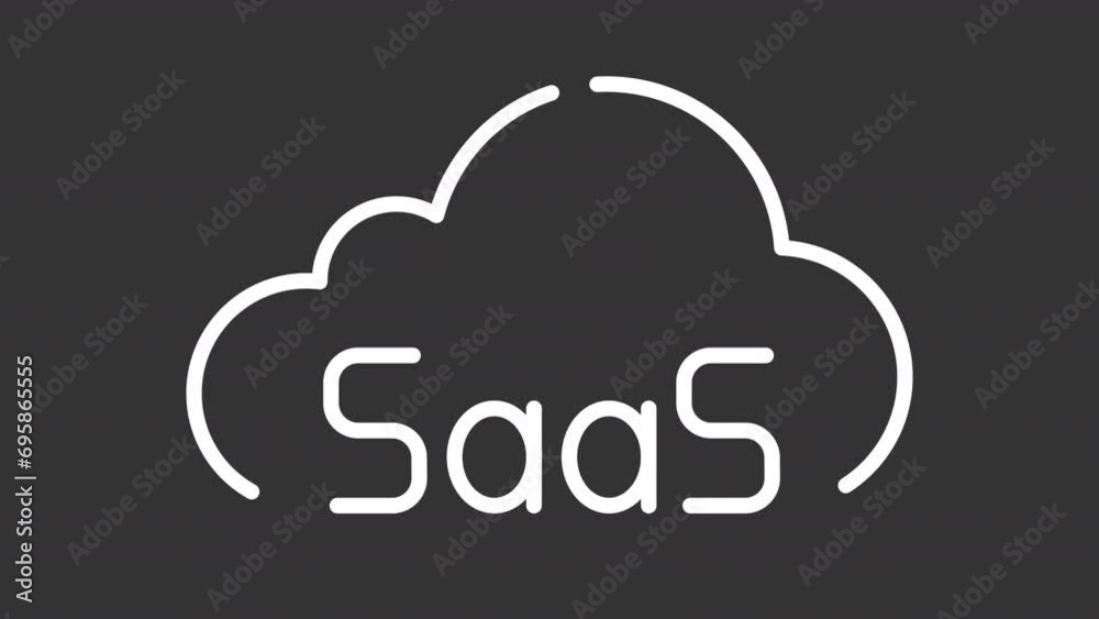 Vidéo Stock 2D white simple thin line animation of SaaS icon, HD video ...