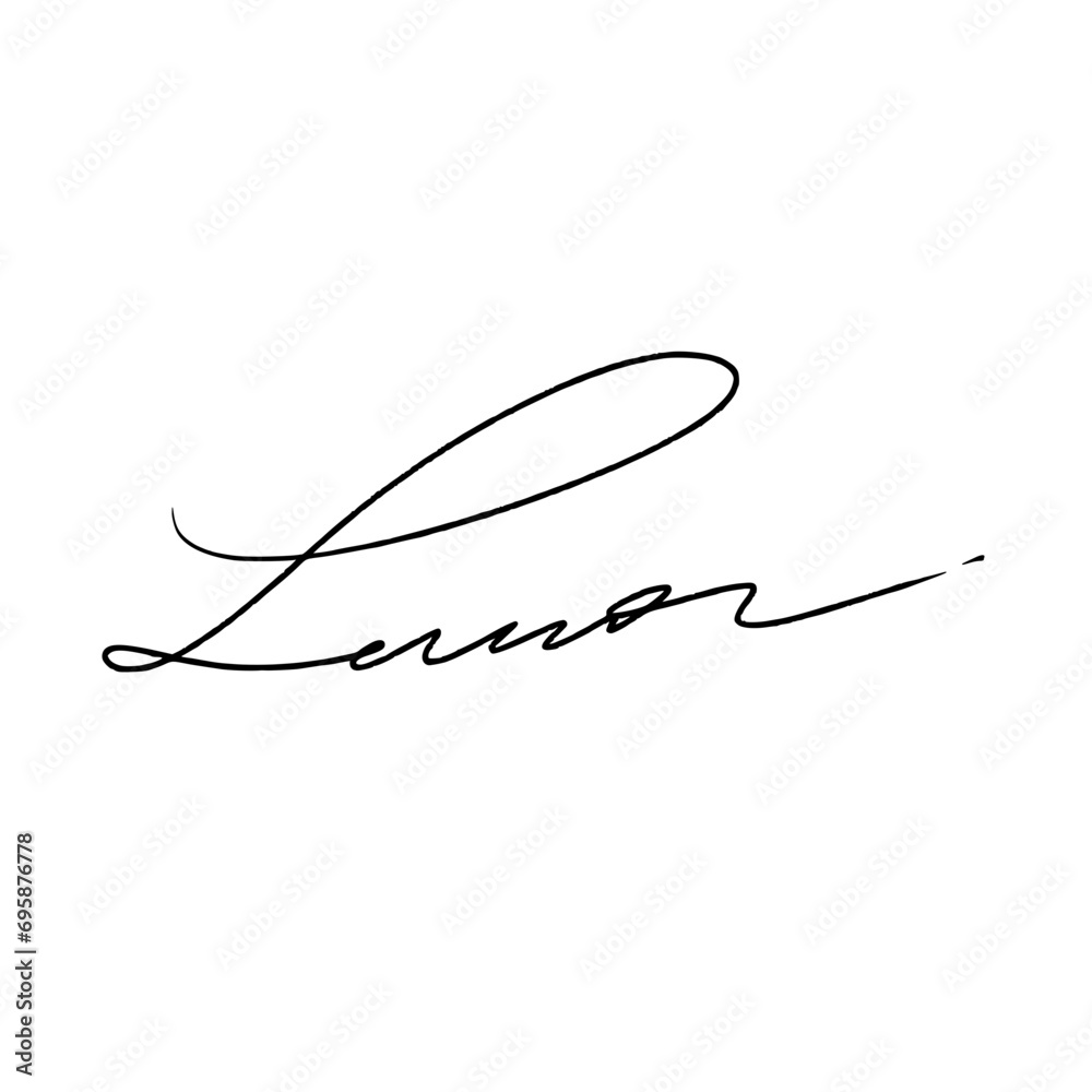 Abstract signature idea starting letter L. Vector with black writing ...