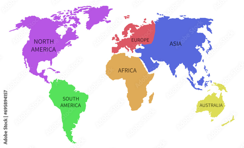 World map isolated on white background. Flat Earth, world map template ...