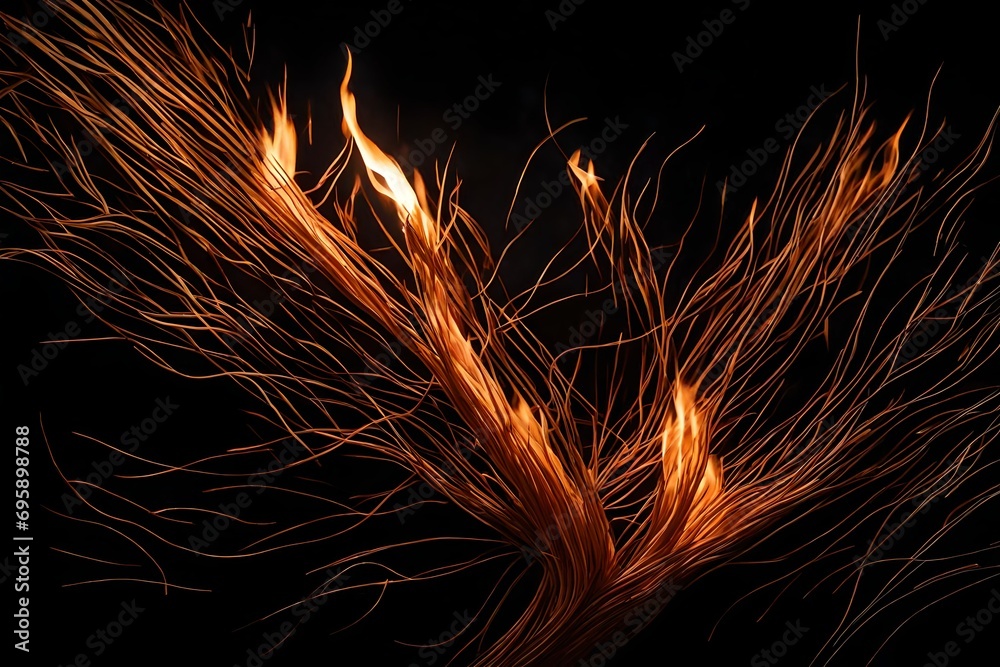 fire flame and sticks o the matches full frame abstract background ...