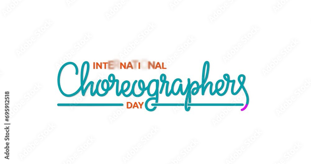 International Choreographers Day text animation with alpha channel ...