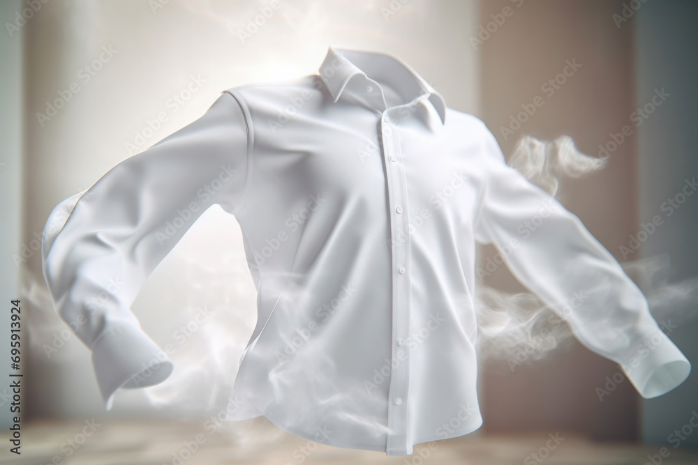 Foto de White shirt with ghost model floating in blue background. Snow ...
