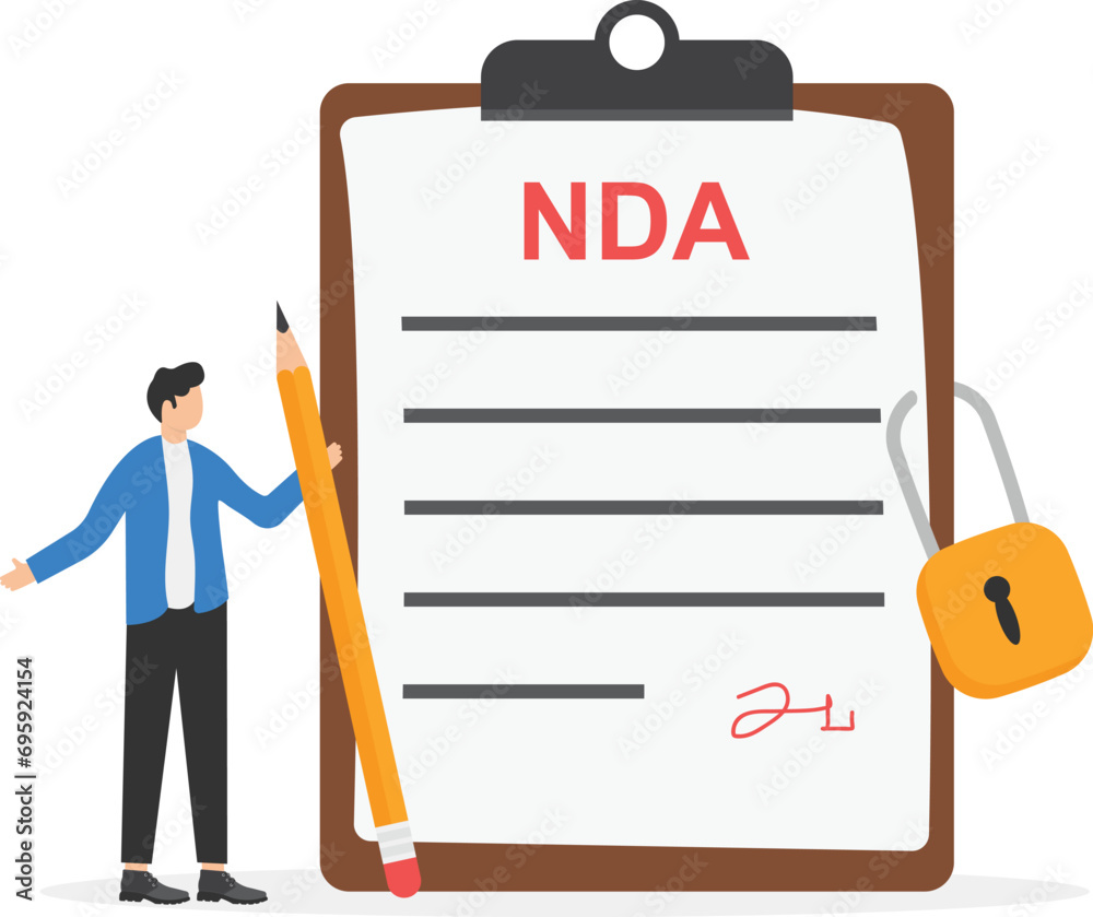 Vetor do Stock: NDA, Non disclosure agreement contract signing, legal ...