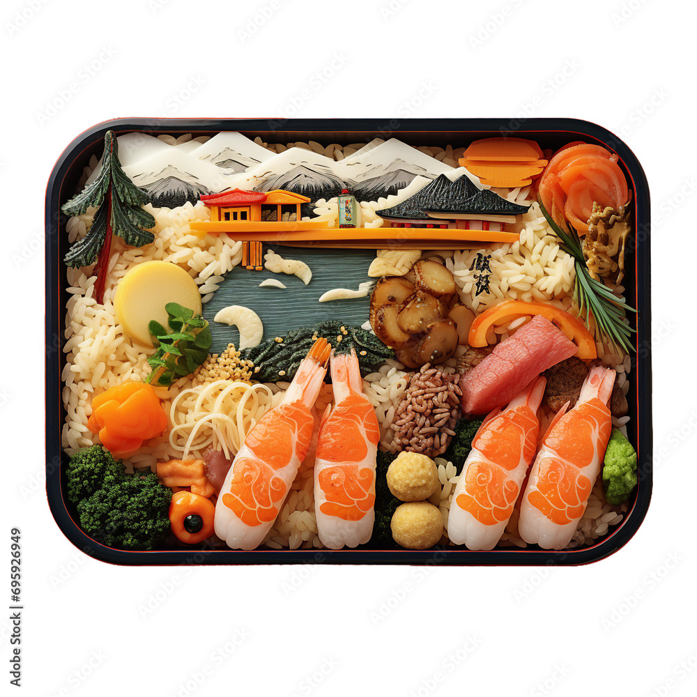 Bento box, PNG image, isolated image. Stock Photo | Adobe Stock