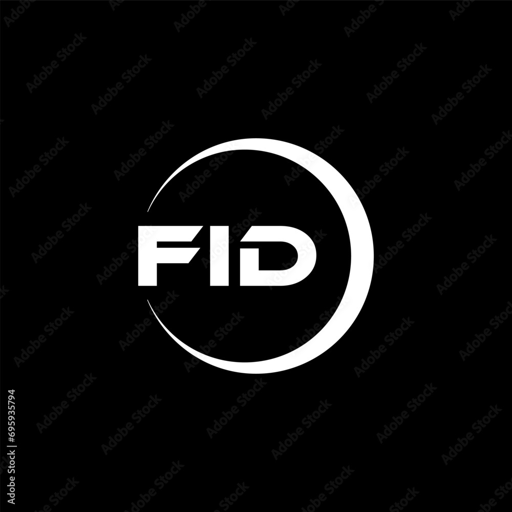 Vecteur Stock FID letter logo design with black background in ...