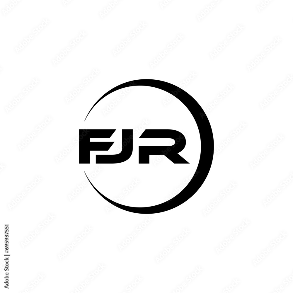 FJR letter logo design with white background in illustrator, cube logo ...