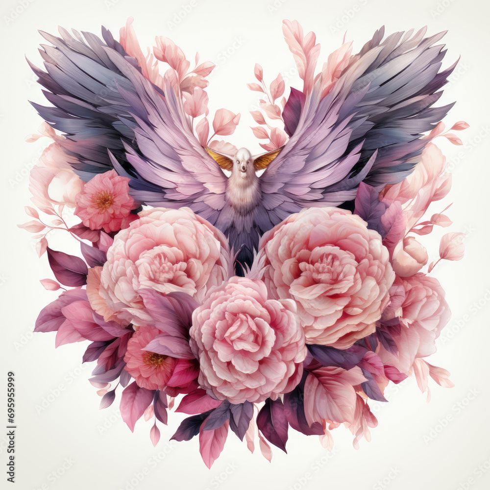 Waterco Fantasy Colorful Angel Wings Flower Clipart illustration ...