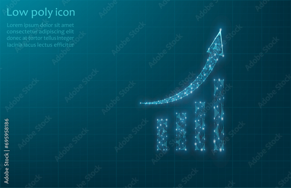 Poster Growth chart vector image composed of grid and dots – Wall Art ...