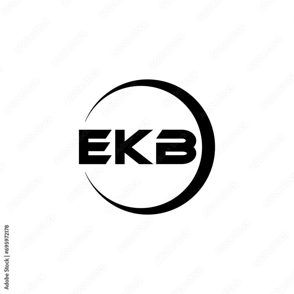 EKB letter logo design with white background in illustrator, cube logo ...