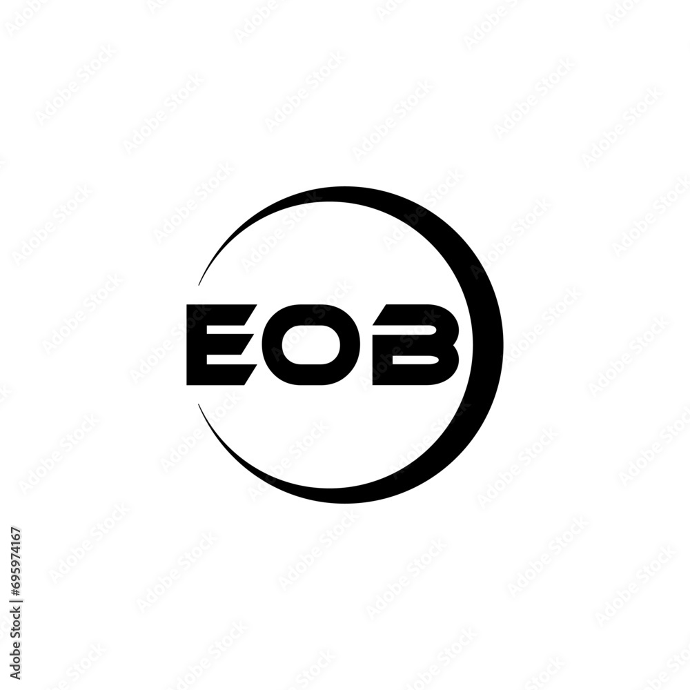 EOB letter logo design with white background in illustrator, cube logo ...