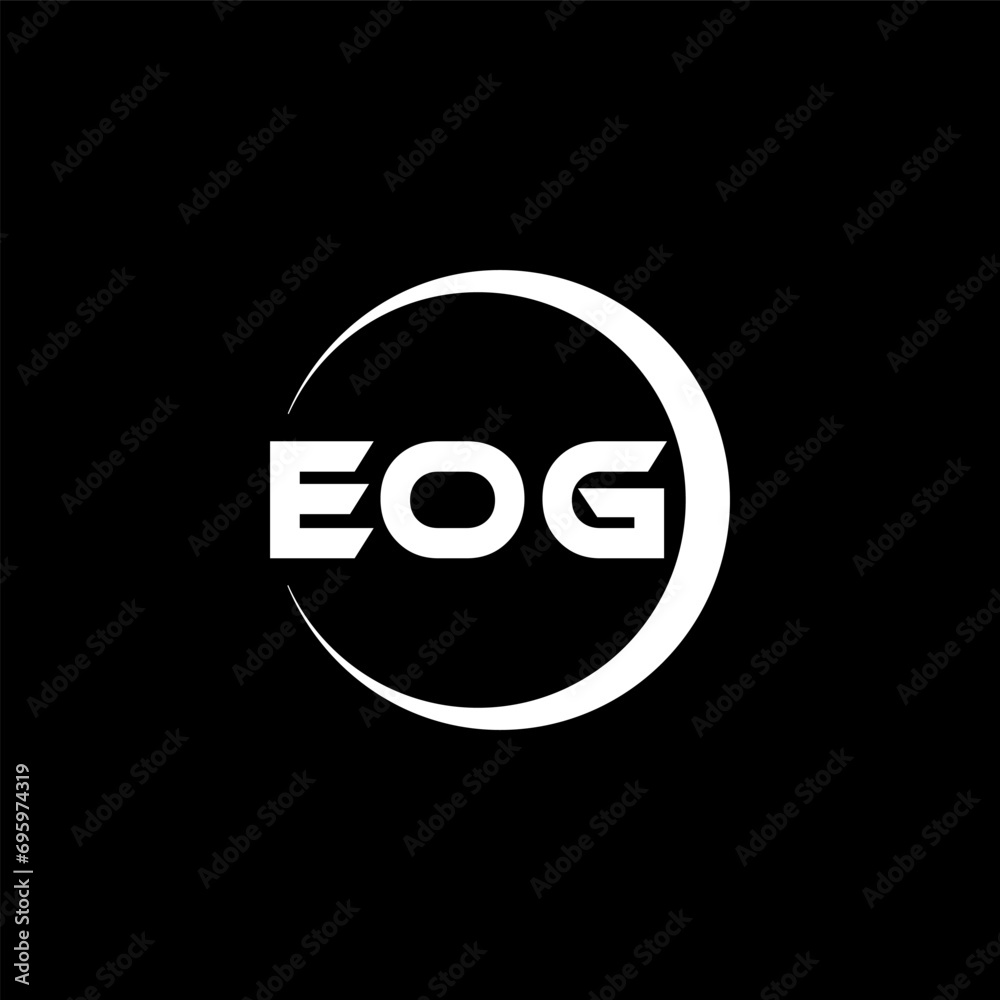 EOG letter logo design with black background in illustrator, cube logo ...