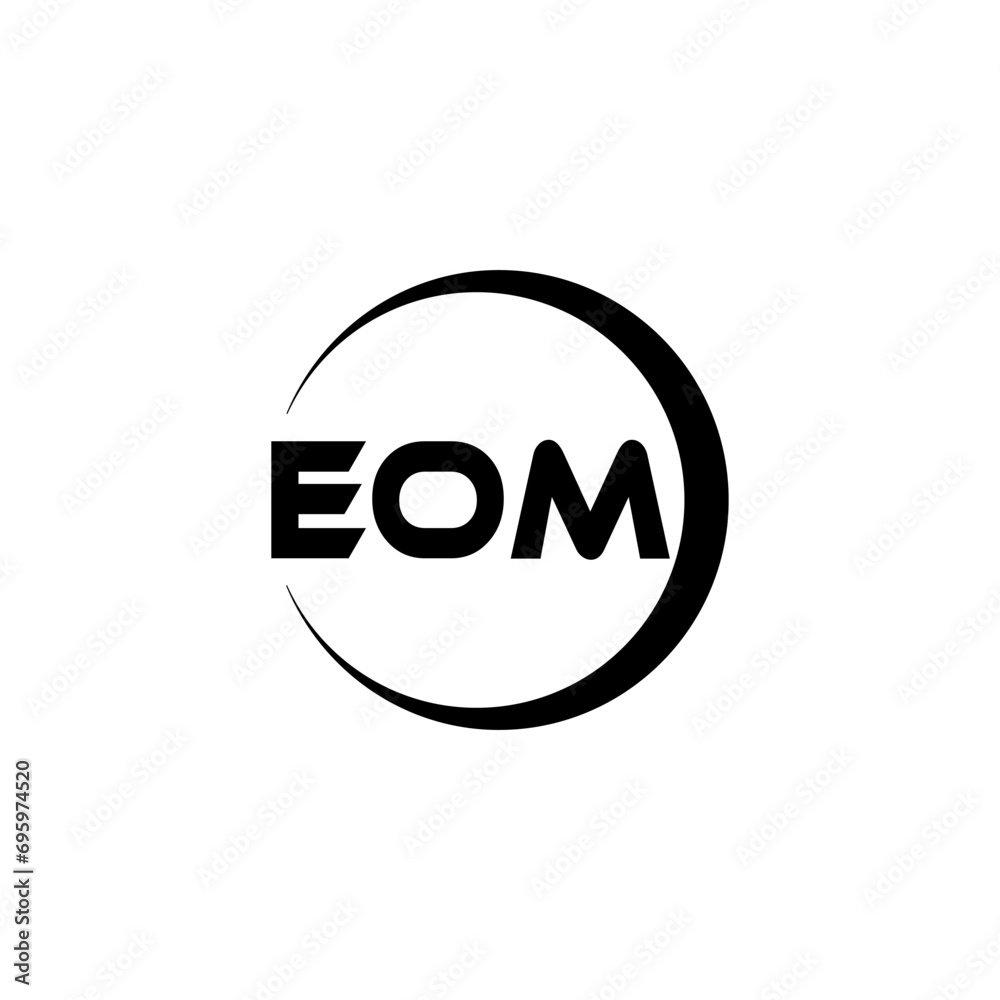 EOM letter logo design with white background in illustrator, cube logo ...