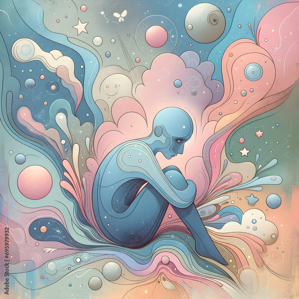 Depression and Anxiety, with a Lone Figure - A Representation of ...