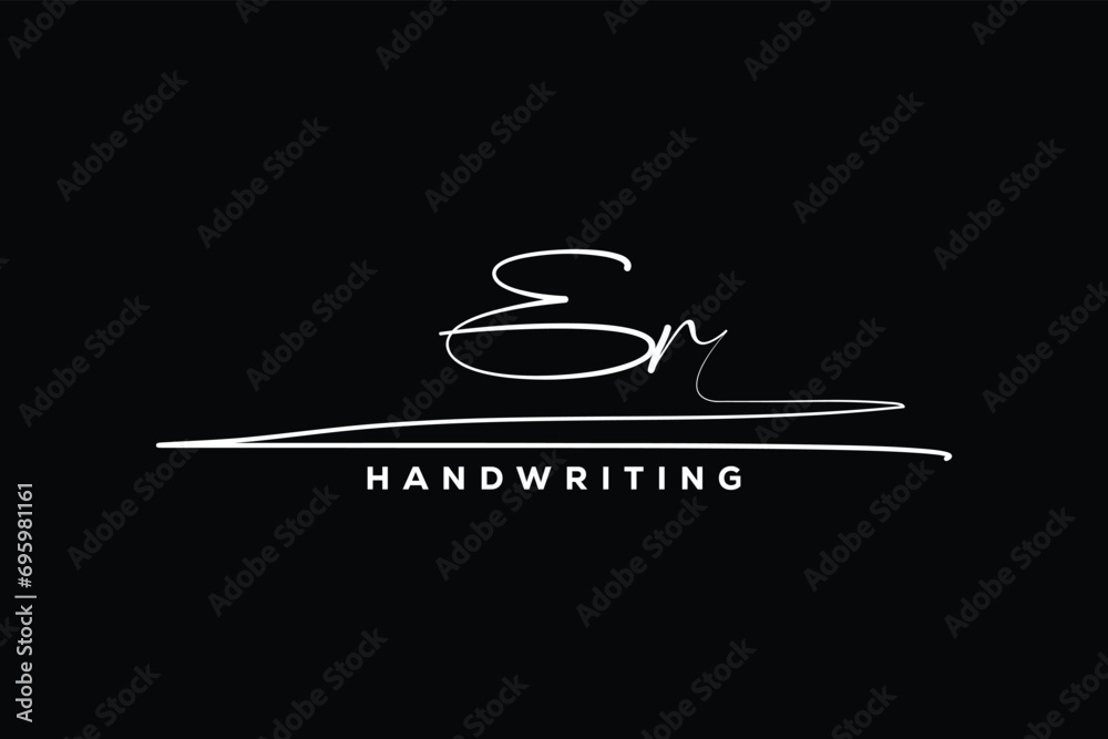 ER initials Handwriting signature logo. ER Hand drawn Calligraphy ...