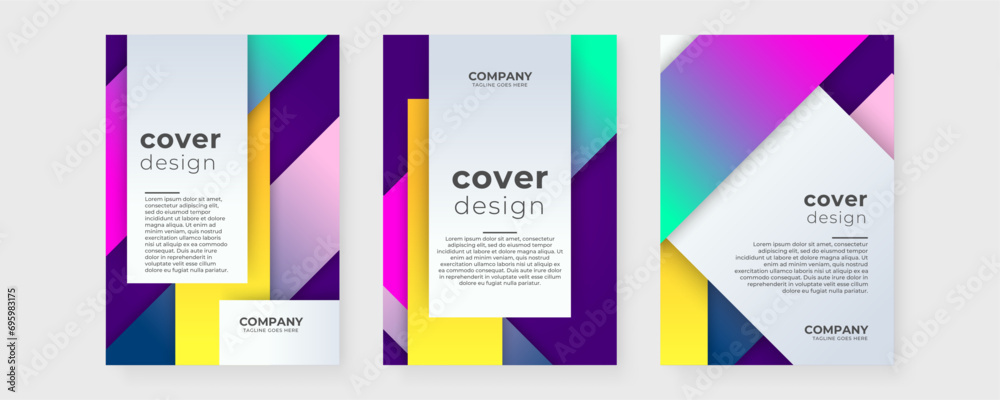 Colorful colourful vector modern cover design with shapes. Creative ...