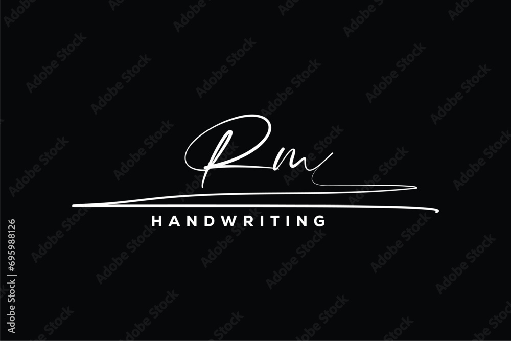 RM initials Handwriting signature logo. RM Hand drawn Calligraphy ...