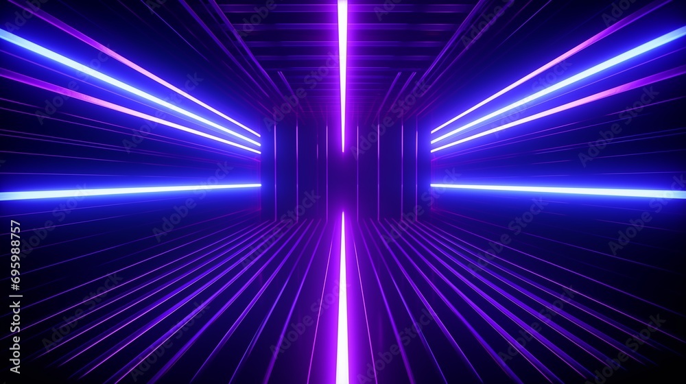 Purple grids neon glow light lines design on perspective floor, 3d ...