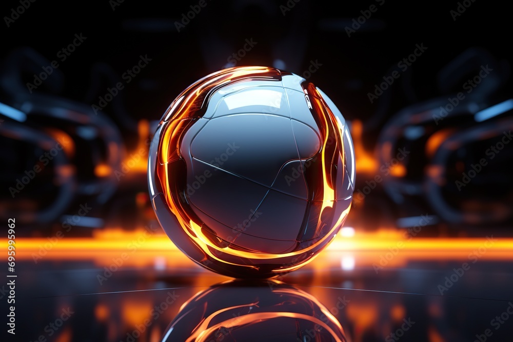Futuristic Fusion Banner of Basketball, Soccer, Football, Handball in ...