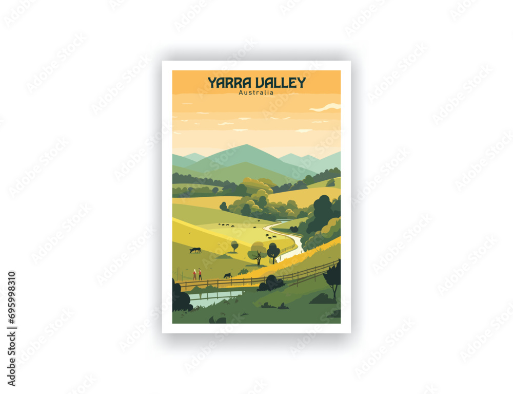 Yarra Valley, Australia - Vintage Travel Decor Posters, World Travel ...