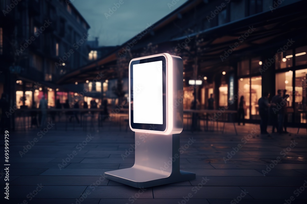 Neon Innovation Hub Futuristic Modern Design of Information Signboard ...