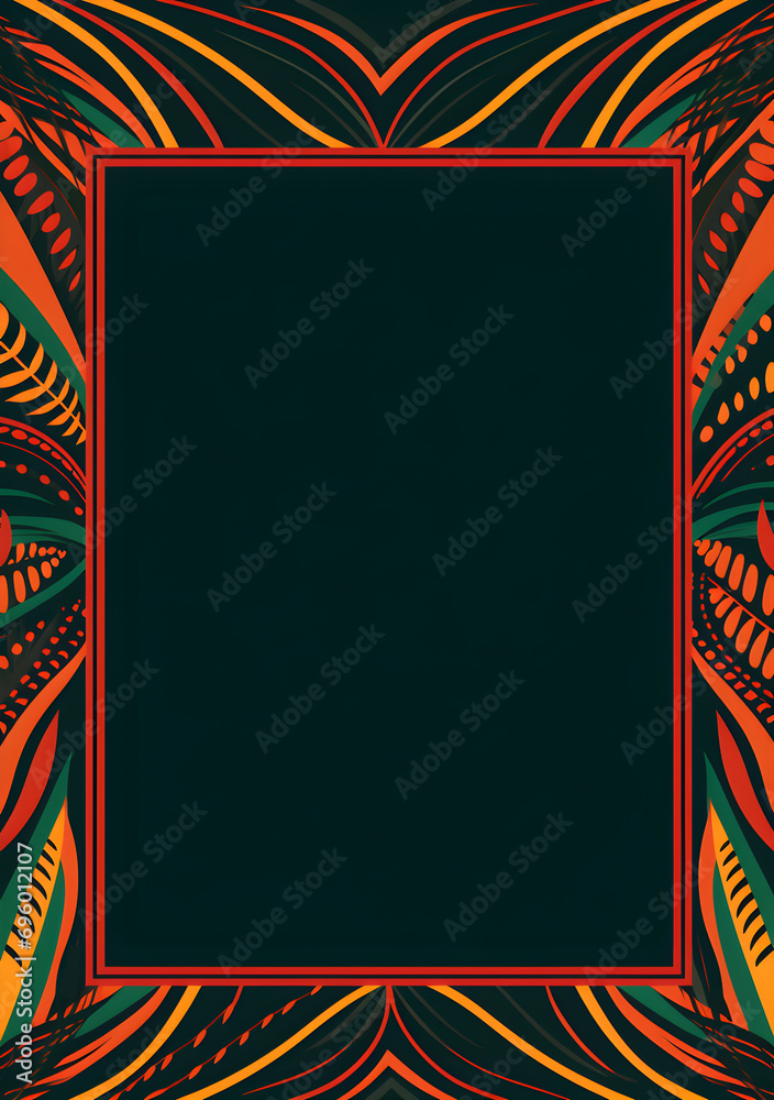 Tribal style frame ornamental template design with space for text ...