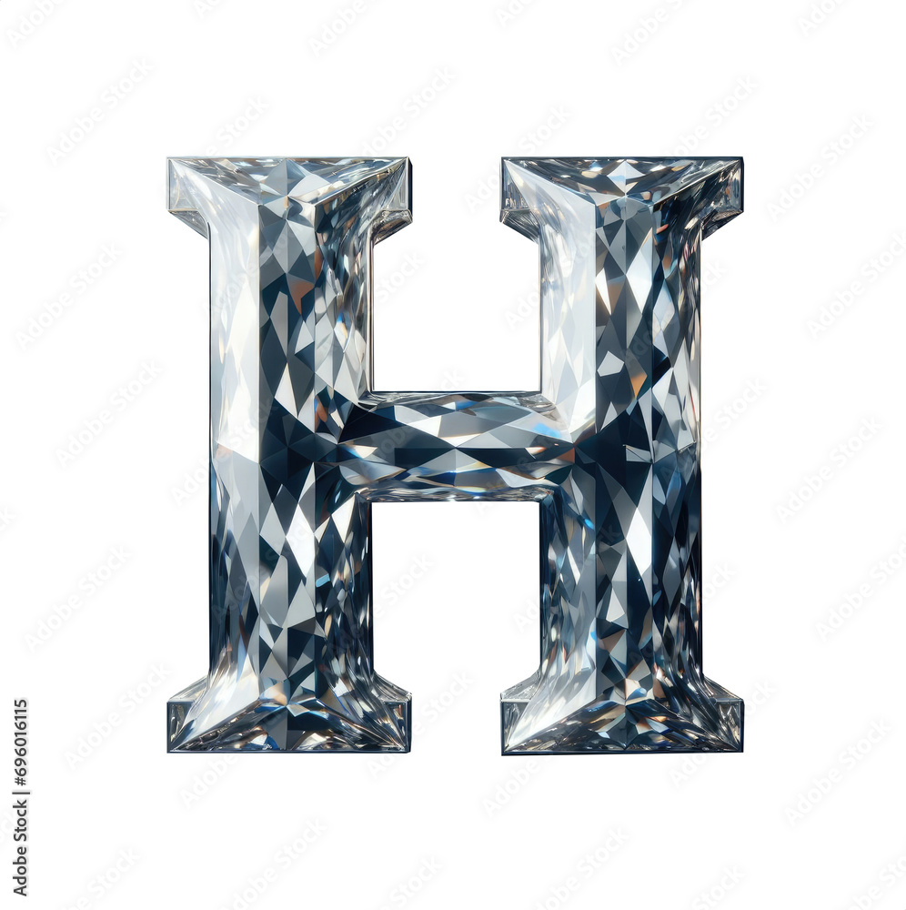 diamond alphabet - letter H - 3D isolated transparent background PNG ...