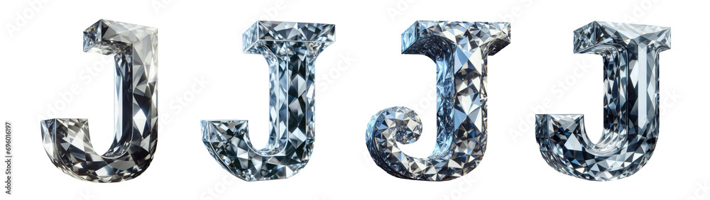 diamond alphabet - letter J - 3D isolated transparent background PNG ...