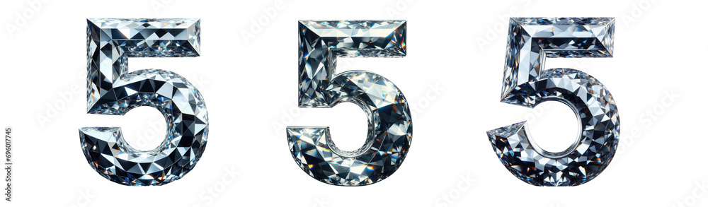 diamond number - number 5 - 3D isolated transparent background PNG ...