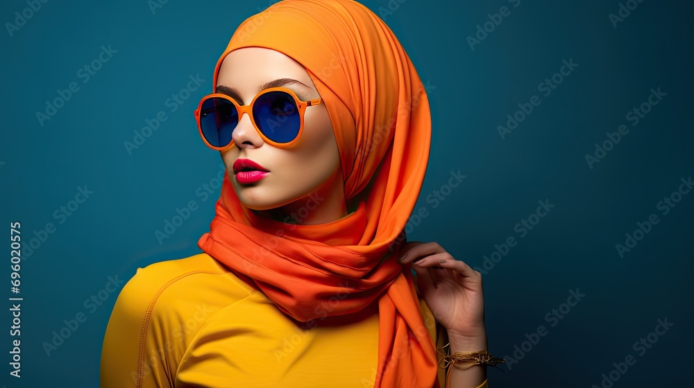 Muslim women modern stylish outfit colorful. Fashion and shopping ...