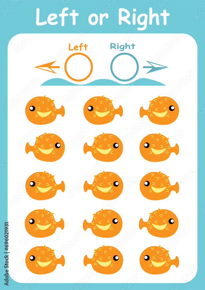 Left and right. Directions for children. Logic game. Orientation in ...