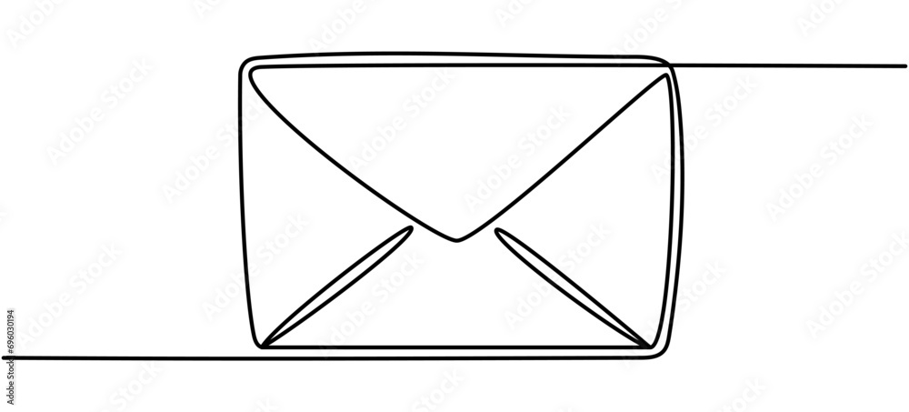 Envelope continuous line drawing. Email linear symbol. Vector ...