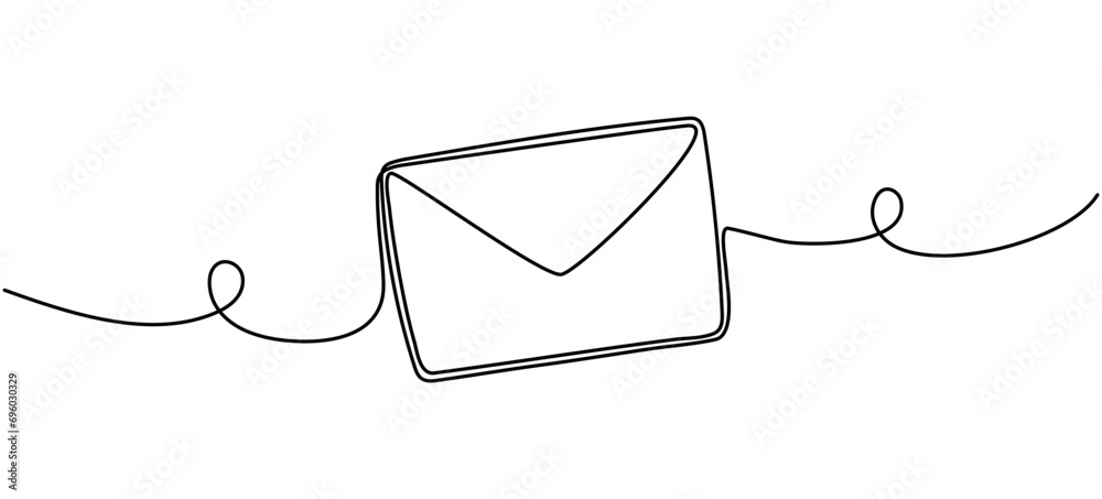 Envelope continuous line drawing. Email linear symbol. Vector ...