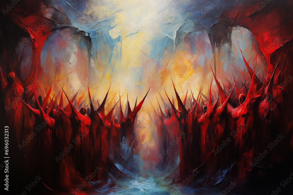 Culture and religious, states of mind concept. Abstract and surreal ...