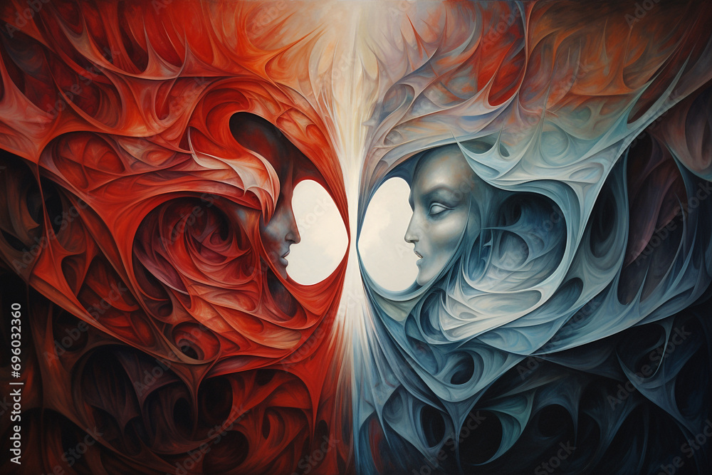 Culture and religious, states of mind concept. Abstract and surreal ...