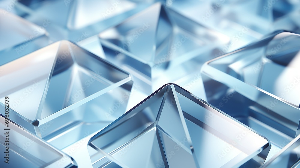 Fondo de formas geométricas de vidrios con reflejos. . Ilustración 3d ...