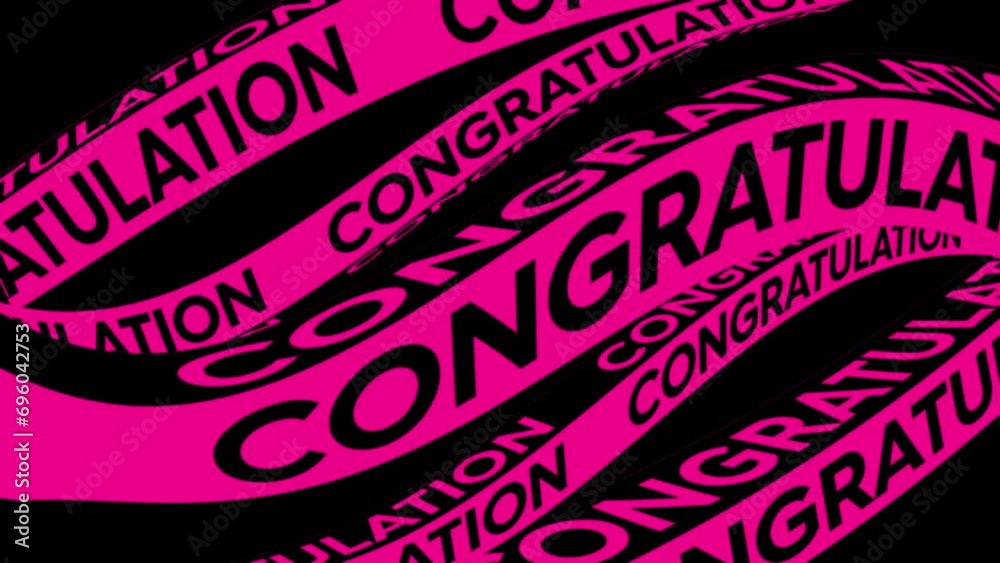 Congratulation pink black running creative ticker promotion advertising ...