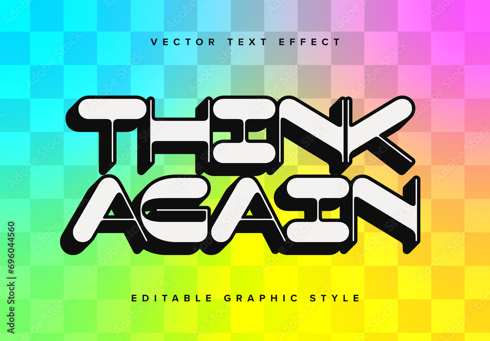 Bold Black and White Dimensional Text Effect Mockup Stock Template ...