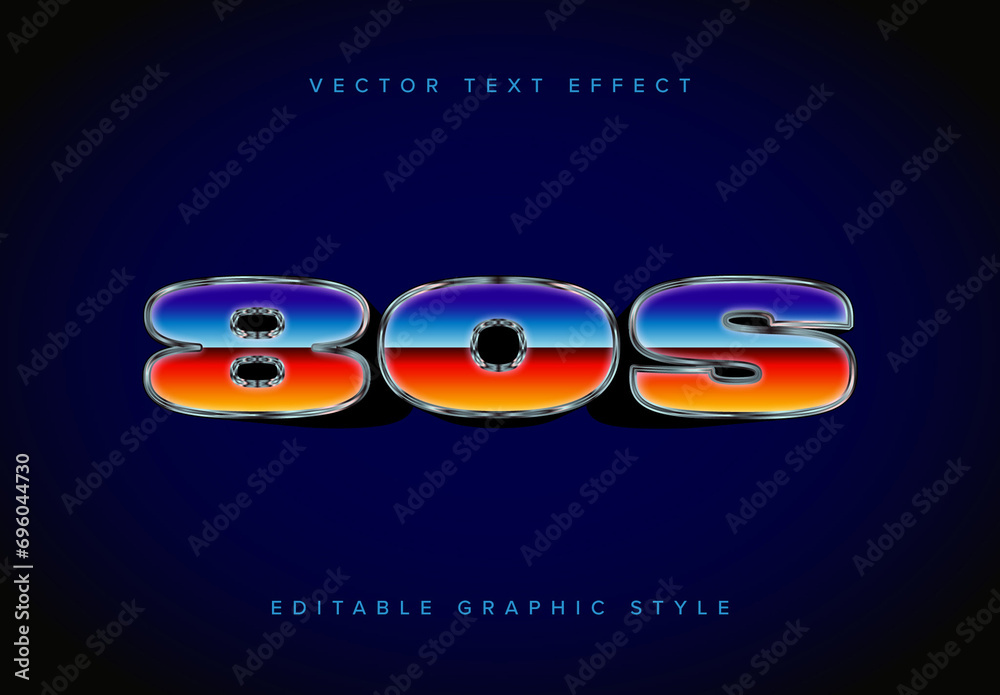 80s Style Text Effect Mockup Stock Template | Adobe Stock