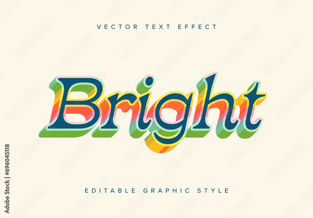 Colorful Striped Text Effect Mockup Stock Template | Adobe Stock