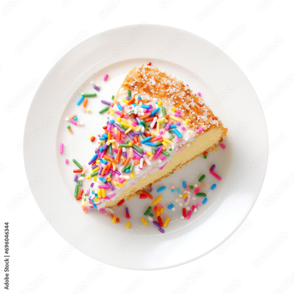 Confetti Angel Food Cake Isolated on a Transparent Background Stock ...