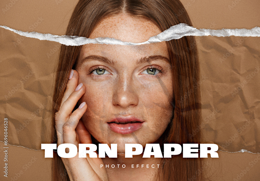 Torn Paper Photo Effect Mockup Stock Template | Adobe Stock