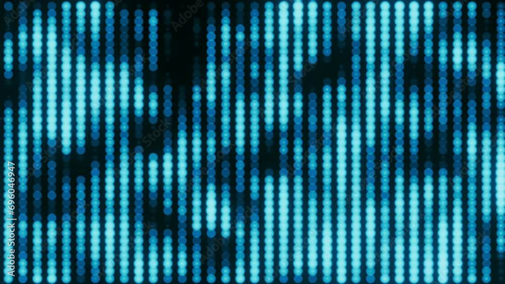Blurred light blue abstract dot pixel animation, looped. Glowing blue ...