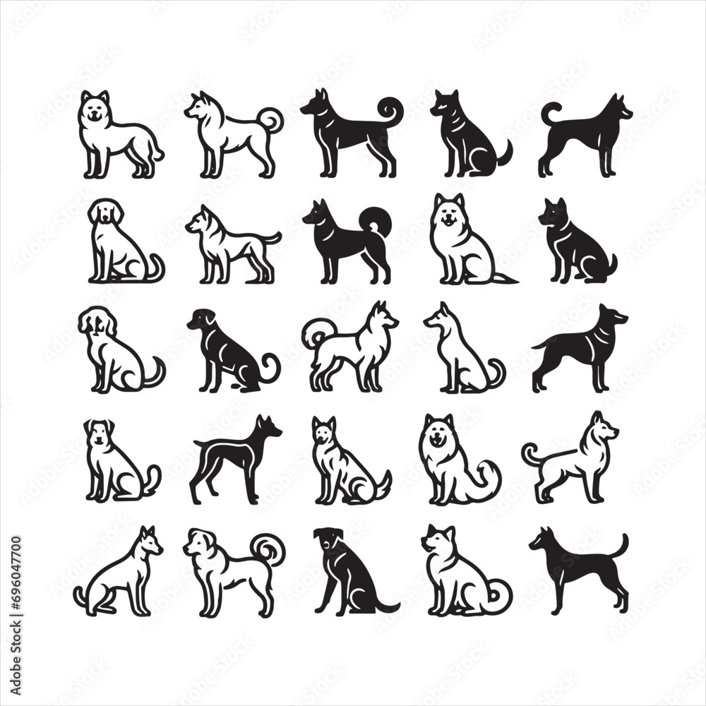 Dog Icons: Vibrant and Expressive Dog Illustrations, Perfect for ...