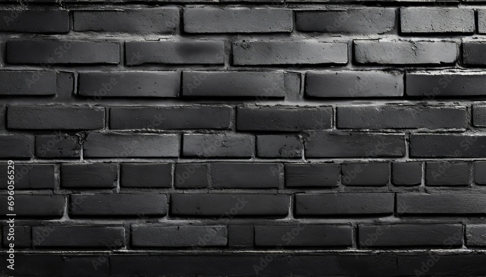 vintage black wash brick wall texture for design panoramic background ...